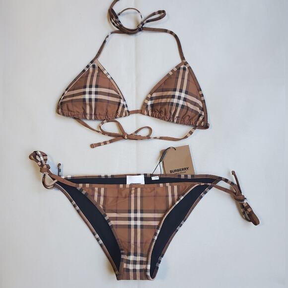Burberry | Swim | Burberry Brown Checkered Bikini | Poshmark